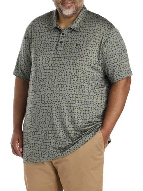 TRAVISMATHEW FIT BY DXL Big & Tall Featherweight Caves Polo Shirt - Dark Olive