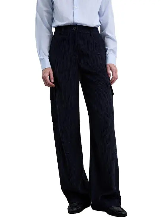 SCALPERS Corduroy Cargo Trouser - Navy