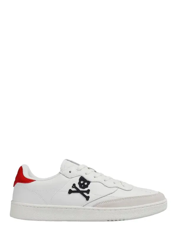 SCALPERS Leather Sneakers With Skull Detail - Red