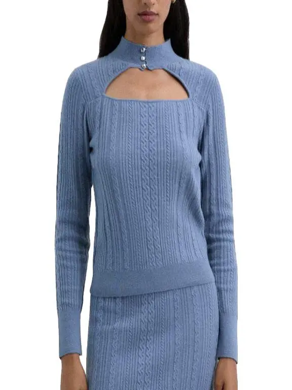 SCALPERS Butbraidopenset Jumper - Lightblue