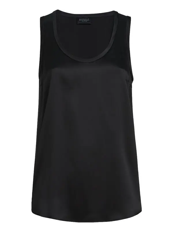 Brunello Cucinelli Satin Top - Black