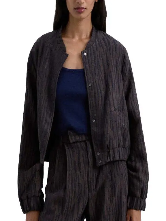 SCALPERS Animal Print Bomber Jacket - Bluebrown