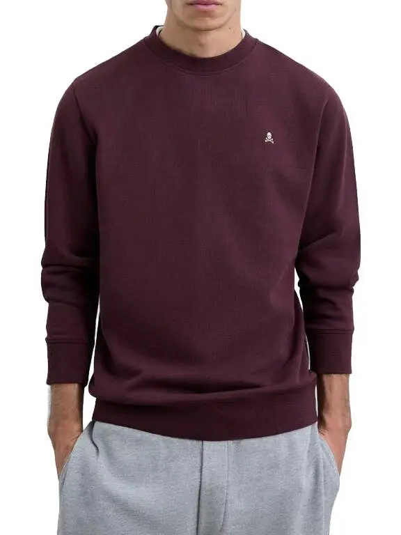 SCALPERS Fade Contrast Sweater - Burgundy