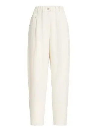 Brunello Cucinelli Fluid Twill Baggy Trousers - Ivory