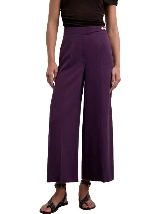 SCALPERS High-waisted Viscose Blend Culottes - Purple