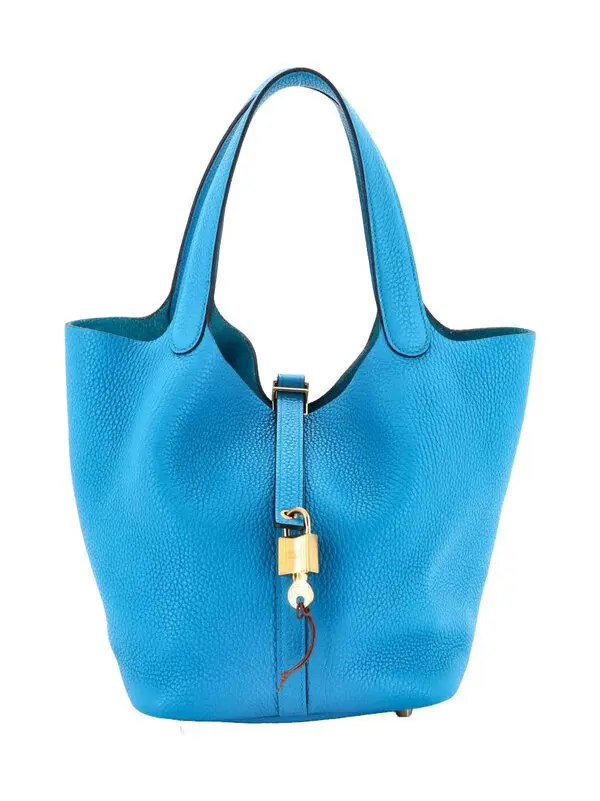 HERMES Picotin Lock Bag Clemence Mm - Bleu Zanzibar