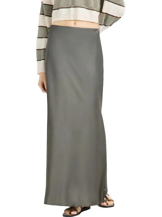 Brunello Cucinelli Bias-cut Maxi Skirt - Olive