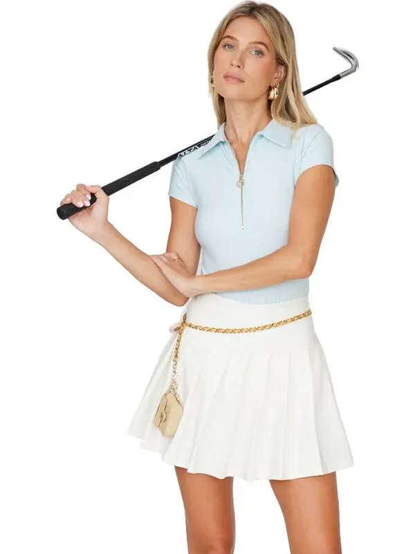 GOLDIE BYRD Pleated Skirt - White