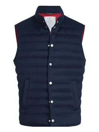 Brunello Cucinelli Cashmere Flannel Down Vest - Blue