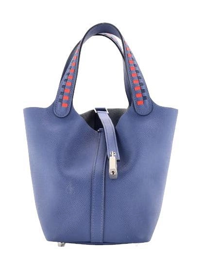 Hermès Picotin Lock Bag Tressage Epsom Pm - Blue