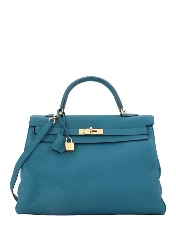 HERMES Kelly Handbag Blue Togo With Gold Hardware - Cobalt