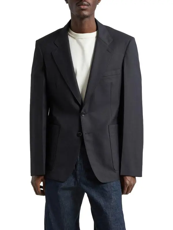 LEMAIRE Tailored Single Breasted Jacket - Marine Melange