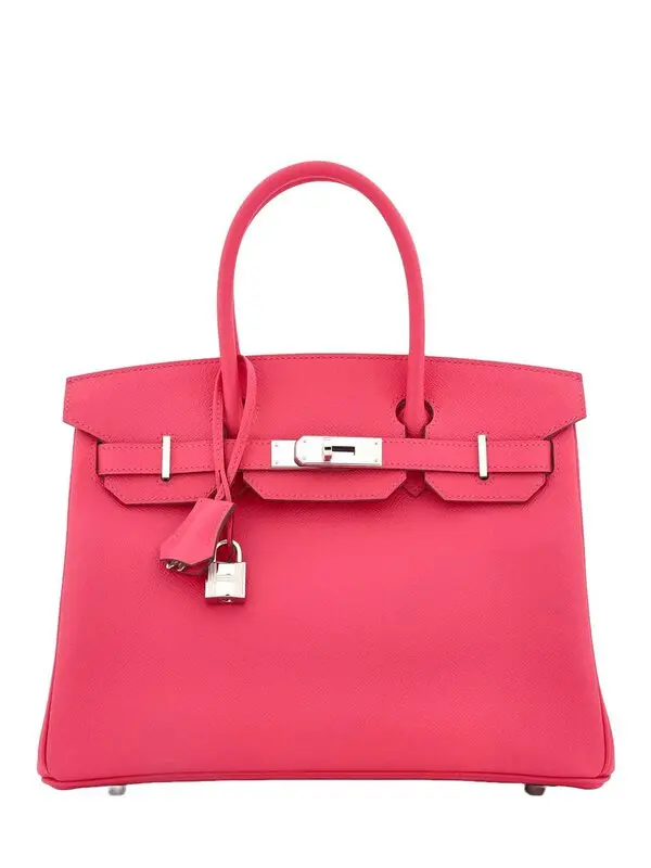 HERMES Birkin 30 Handbag Pink Epsom With Palladium Hardware - Rose Mexico