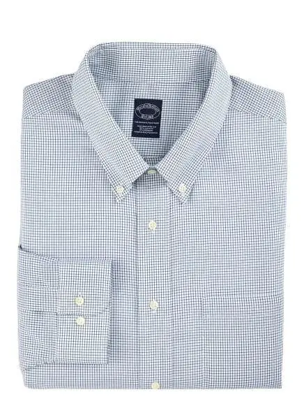 Brooks Brothers Big & Tall Non-iron Micro Check Dress Shirt - Green