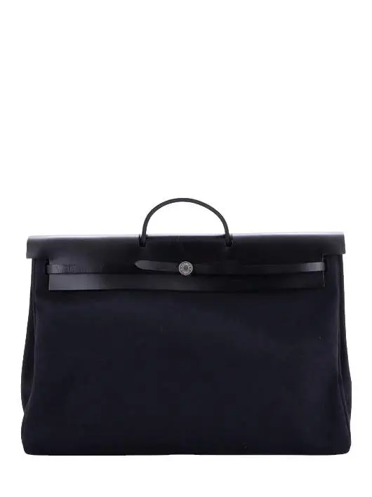 Hermès Herbag Zip Leather And Toile 50 - Noir
