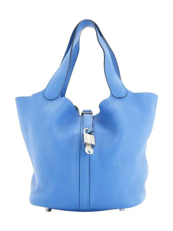 Hermès Picotin Lock Bag Clemence Mm - Bleu Zanzibar