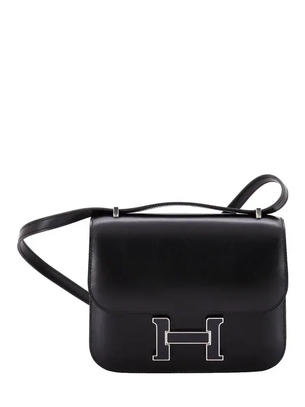 HERMES Constance 18 Bag Box Calf With Aventurine - Noir