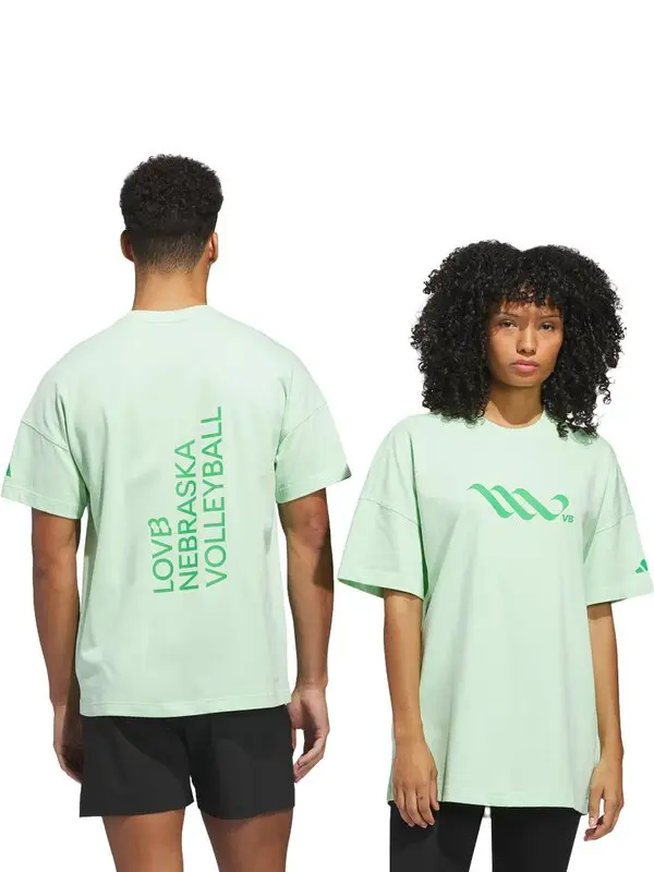 Adidas Lovb Nebraska Graphic T-shirt - Semi Green Spark