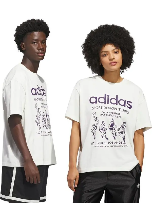 Adidas Tee - Off White / Violet