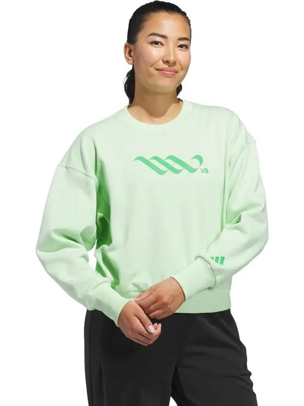 Adidas Lovb City Graphics Pullover Crewneck Sweatshirt - Semi Green Spark
