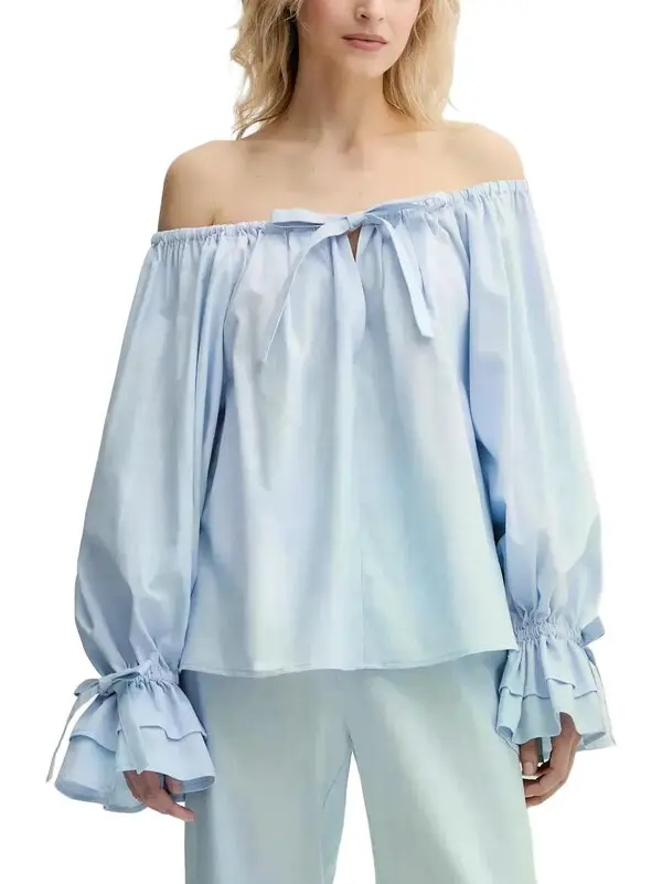 Sleeper Tie Ruffled Loungewear Set - Blue