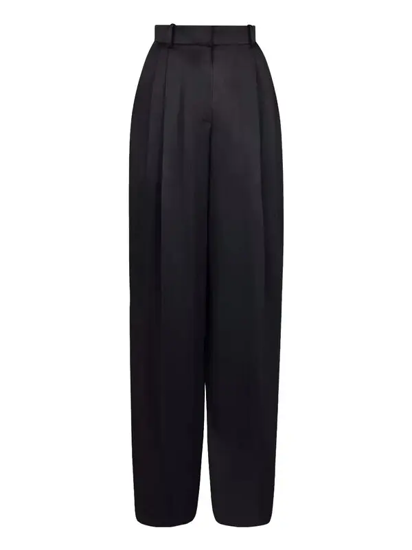 Nina Ricci Crepe Satin Trousers - Black