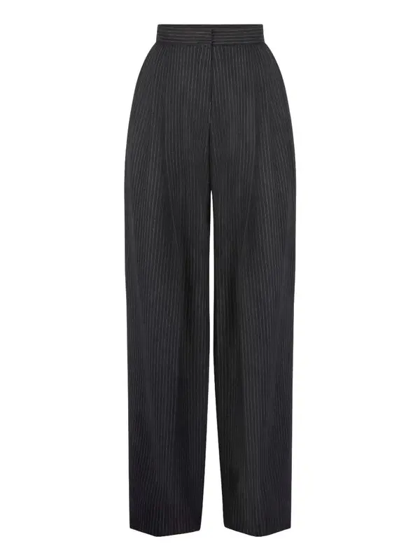 Nina Ricci Pinstriped Wide-leg Trousers - Black
