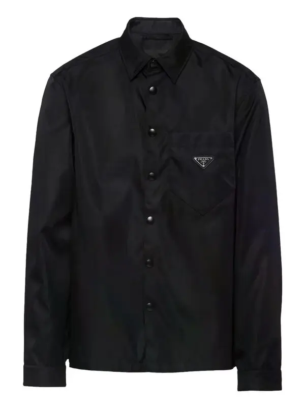 Prada Re-nylon Point-collar Shirt - Black