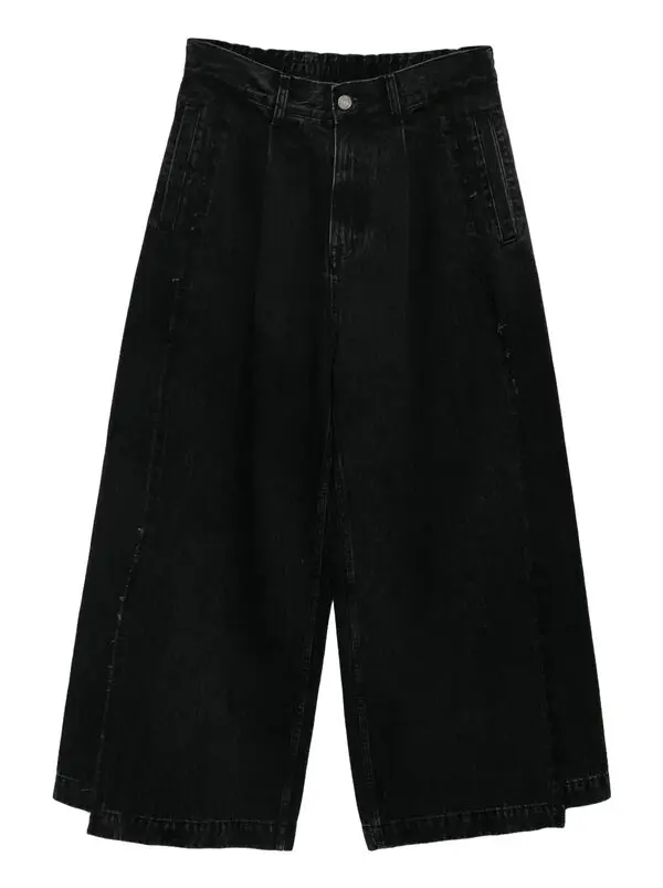SONGZIO Asymmetric Cut Flare Jeans - Black