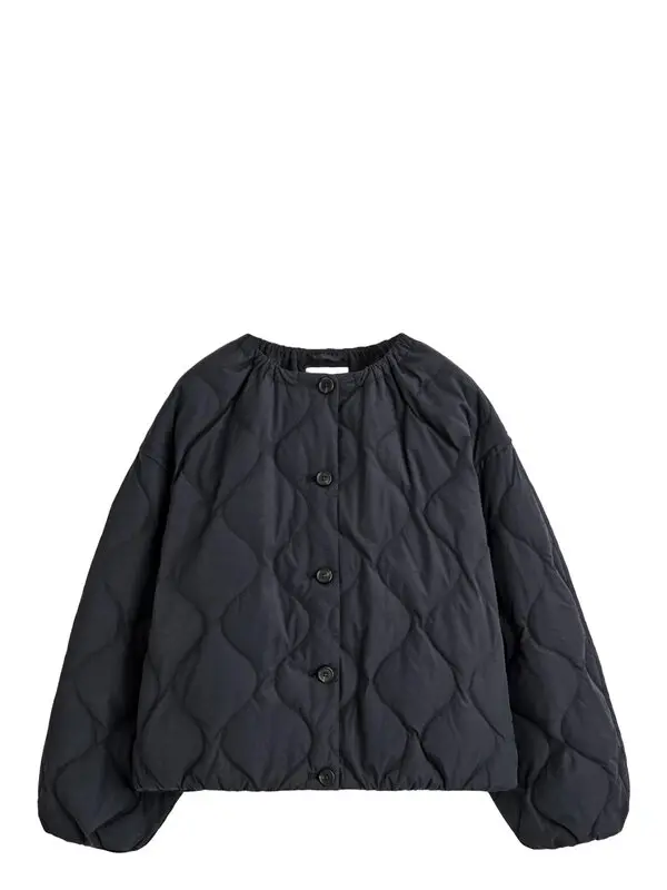 Cos Gathered Quilted Down Jacket - Navy