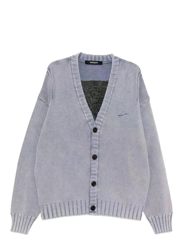 SONGZIO Embroidered Cardigan - Blue