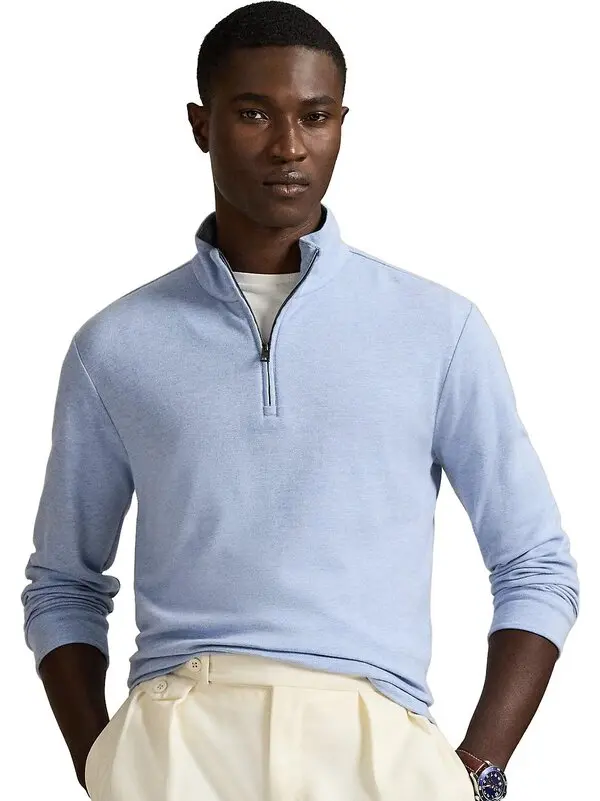 Ralph Lauren Textured Quarter-zip Pullover - Isle Heather/nevis