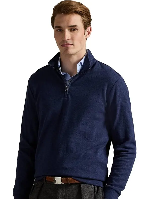Ralph Lauren Textured Quarter-zip Pullover - Spring Navy Heather