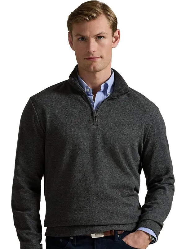Ralph Lauren Textured Quarter-zip Pullover - Windsor Heather