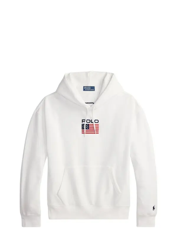 Ralph Lauren Flag Fleece Hoodie - White