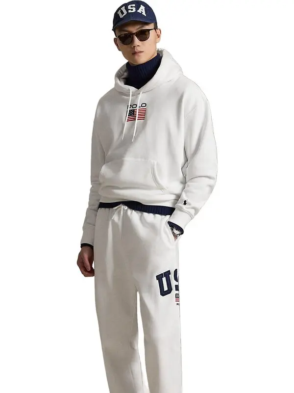 Ralph Lauren Flag Fleece Hoodie - White