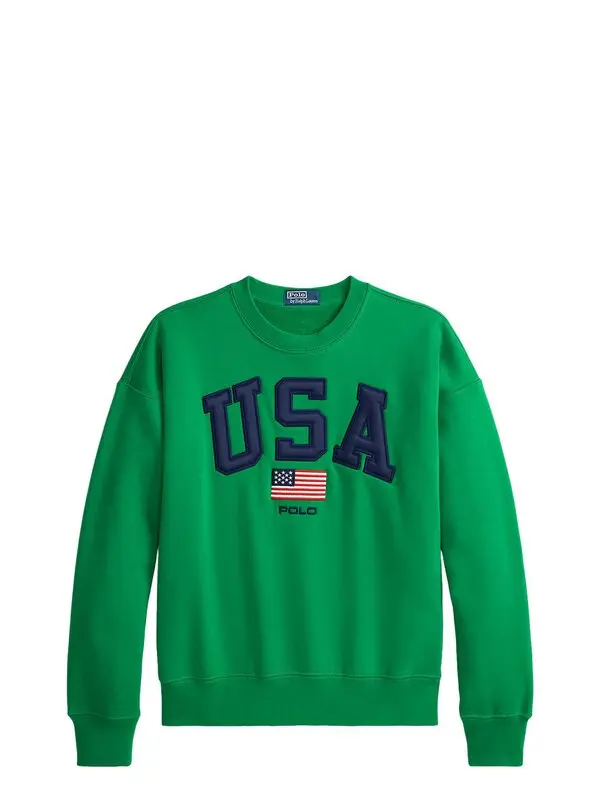 Ralph Lauren Vintage Fit Flag Fleece Sweatshirt - Billard Green