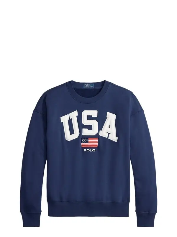 Ralph Lauren Vintage Fit Flag Fleece Sweatshirt - Refined Navy