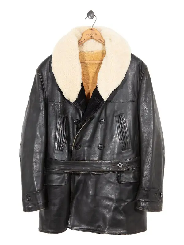 Ralph Lauren 1930s Shearling-lined Car Coat - Black