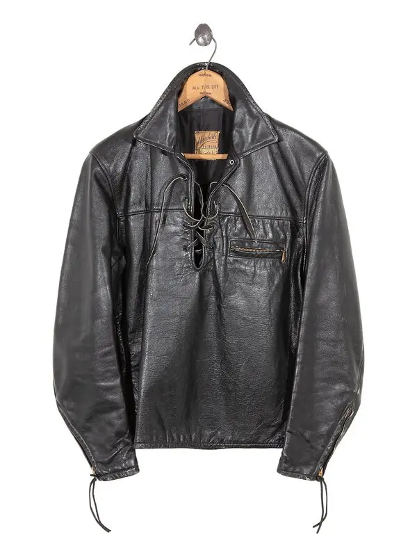 Ralph Lauren 1950s-'60s Leather Moto Jacket - Black