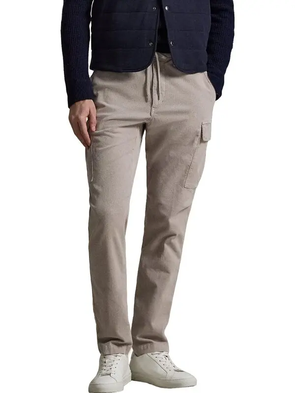 Ralph Lauren Slim Fit Stretch Corduroy Cargo Pants - Grey Dawn