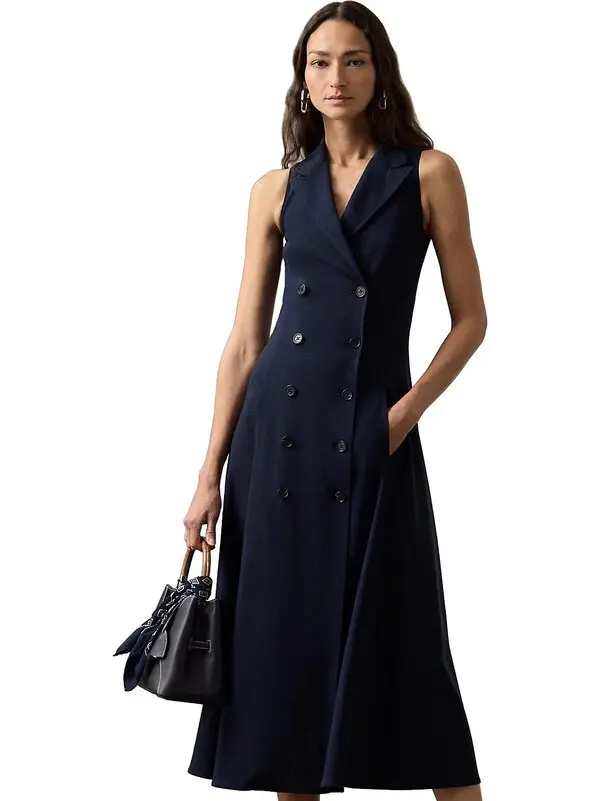 Ralph Lauren Cotton-blend Alecia Day Dress - Icon Navy