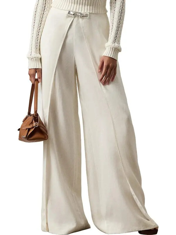 Ralph Lauren Imann Linen Wide-leg Pant - Cream