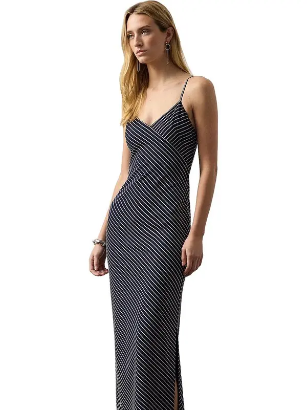 Ralph Lauren Caitlin Sequined Gabardine Evening Dress - Icon Navy