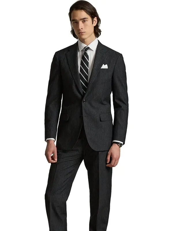Ralph Lauren Polo Tailored Fit Striped Wool Suit - Dark Grey Multi
