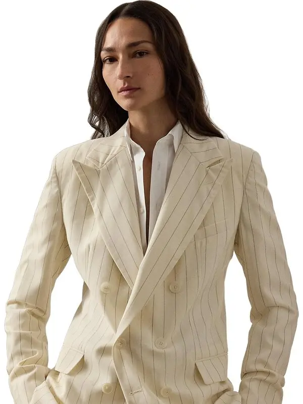 Ralph Lauren Ramona Striped Wool Jacket - Cream/icon Navy