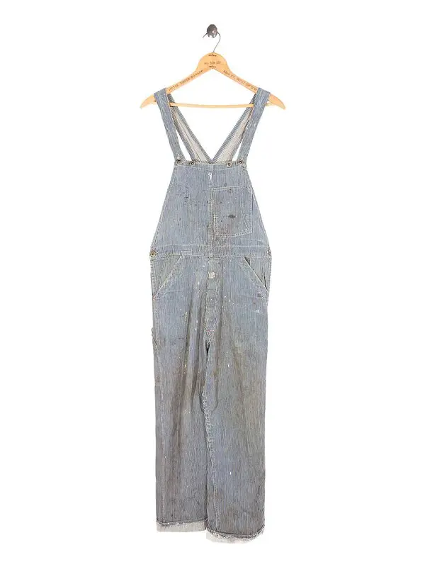 Ralph Lauren 1930s Hickory-stripe Overalls - Blue