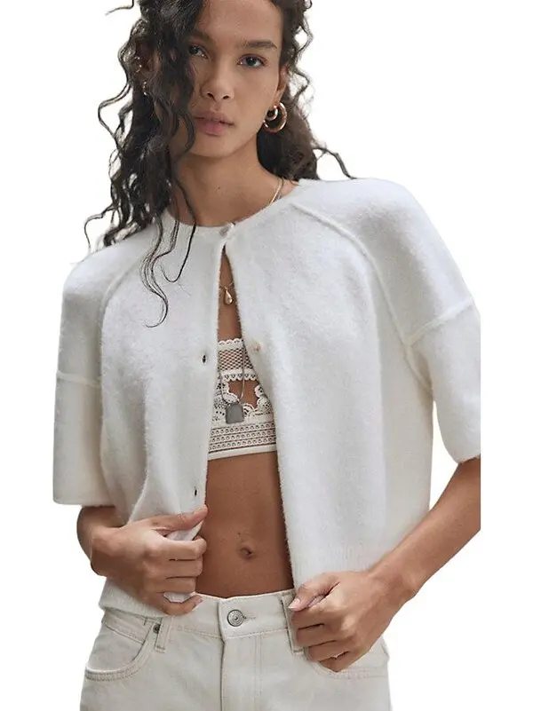 Free People See Me Softspun Cardigan - Ivory