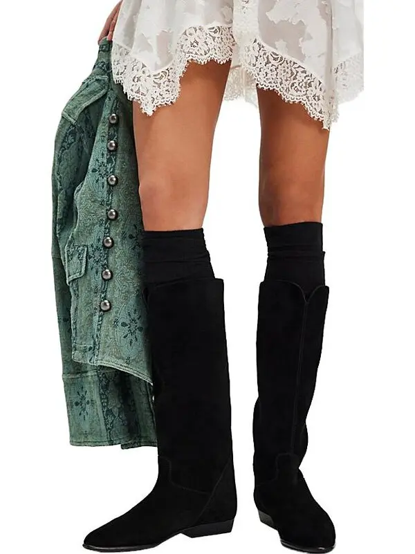 Jeffrey Campbell Saratoga Slouch Boots - Black Suede
