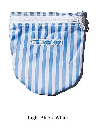 PUEBCO School Tie Fabric Semicircle Pouch - Blue Pattern/motif
